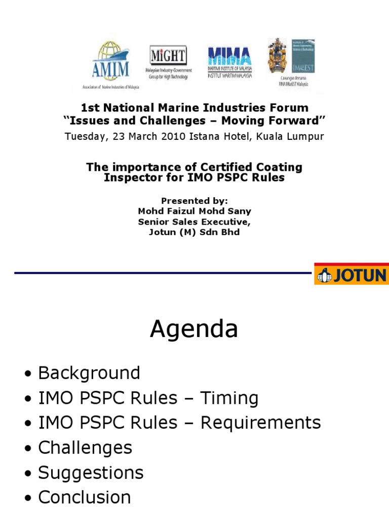 The Importance of Certified Coating Inspector For IMO PSPC Rules | PDF ...