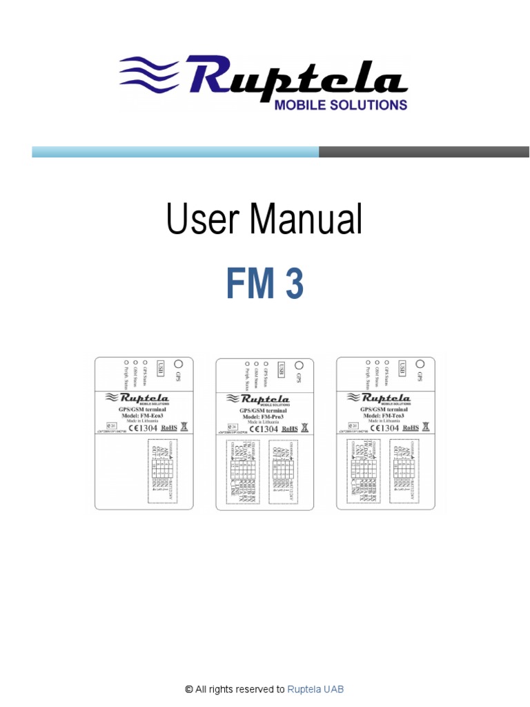 Ruptela Fm Manual V3 Pdf Electrical Connector Short Message Service