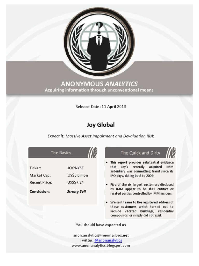 Joy Global | PDF | Stocks | Initial Public Offering