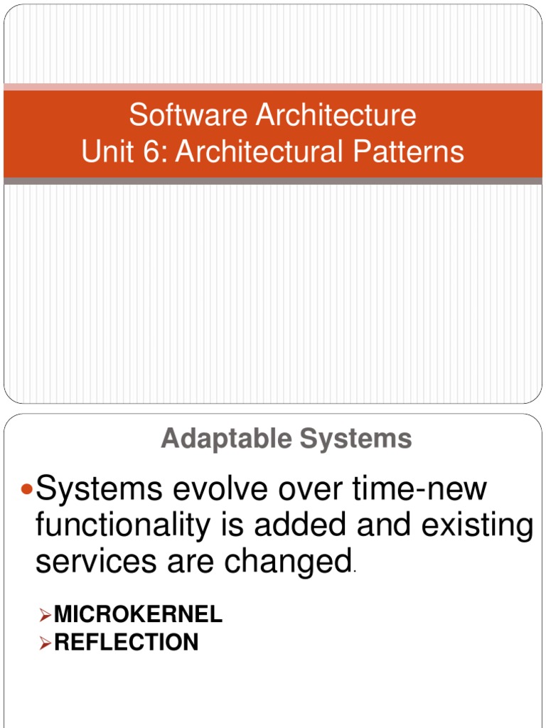 Unit 6 Arch Patt Microkernel and Reflection | PDF | Class (Computer Programming) | Component ...