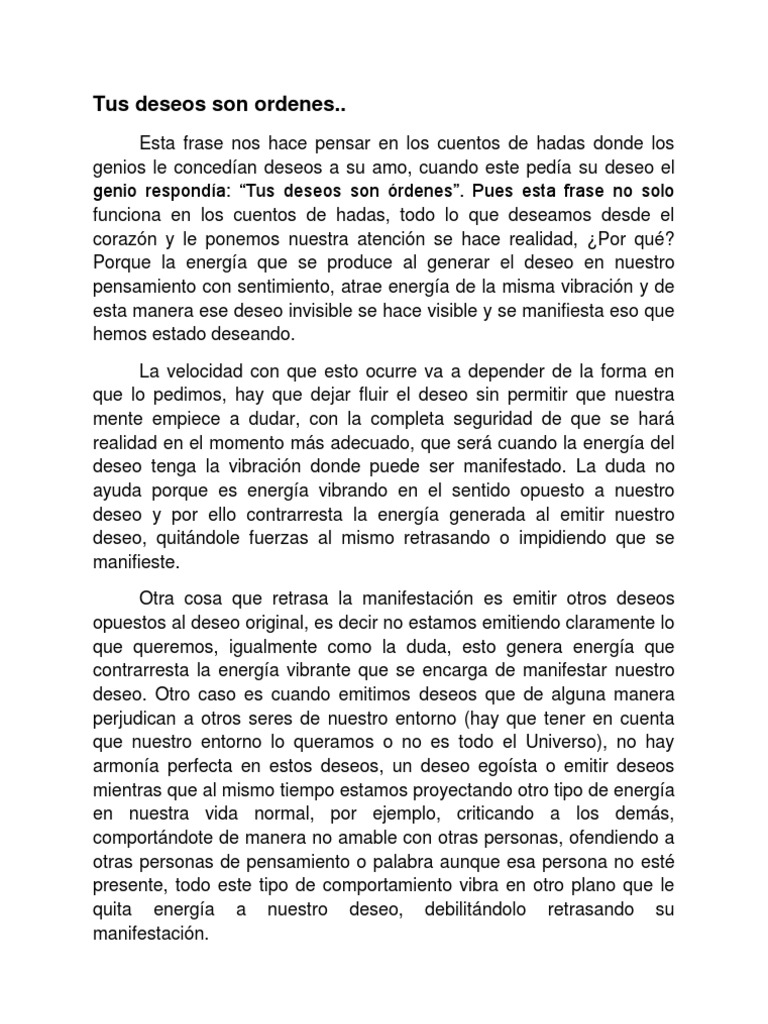 Tus Deseos Son Ordenes Tus Deseos Son Ordenes