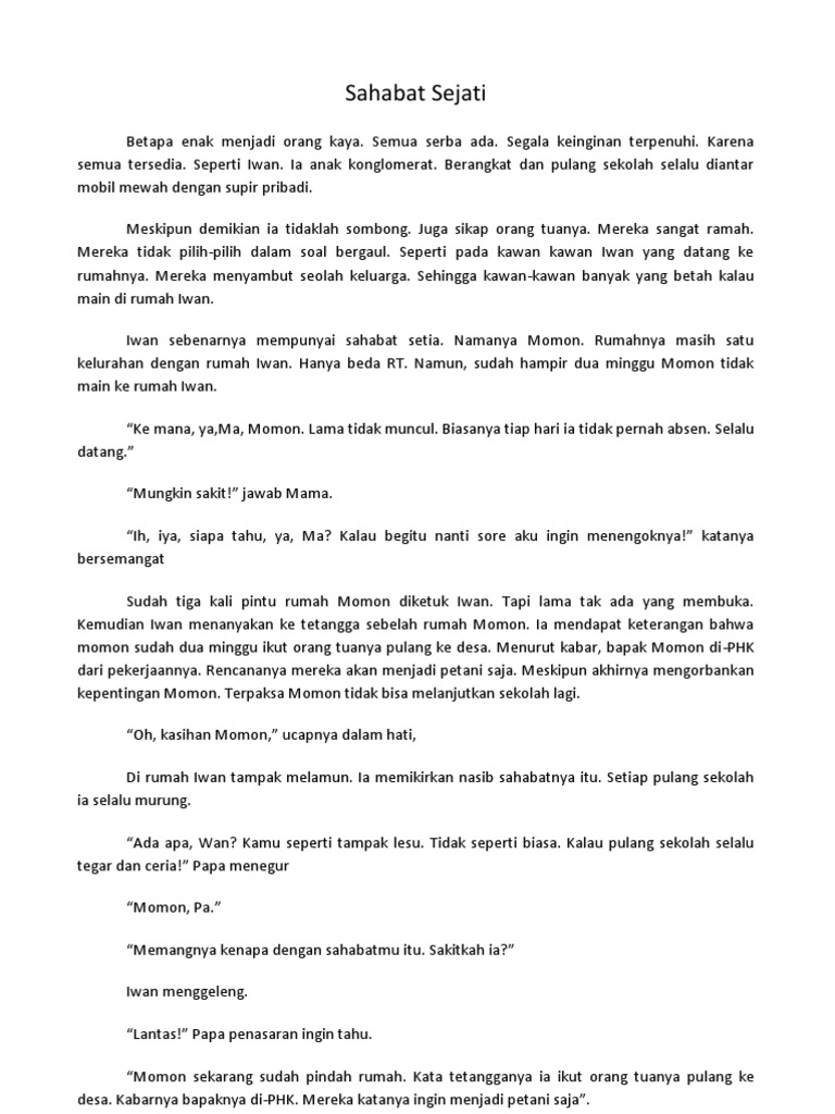 Cerpen Sahabat Sejati | PDF