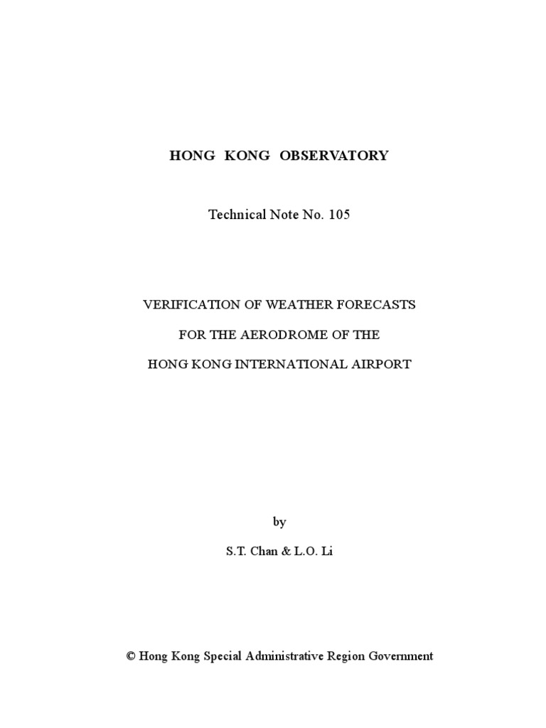 Hong Kong Observatory: Technical Note No. 105 | Download Free PDF ...