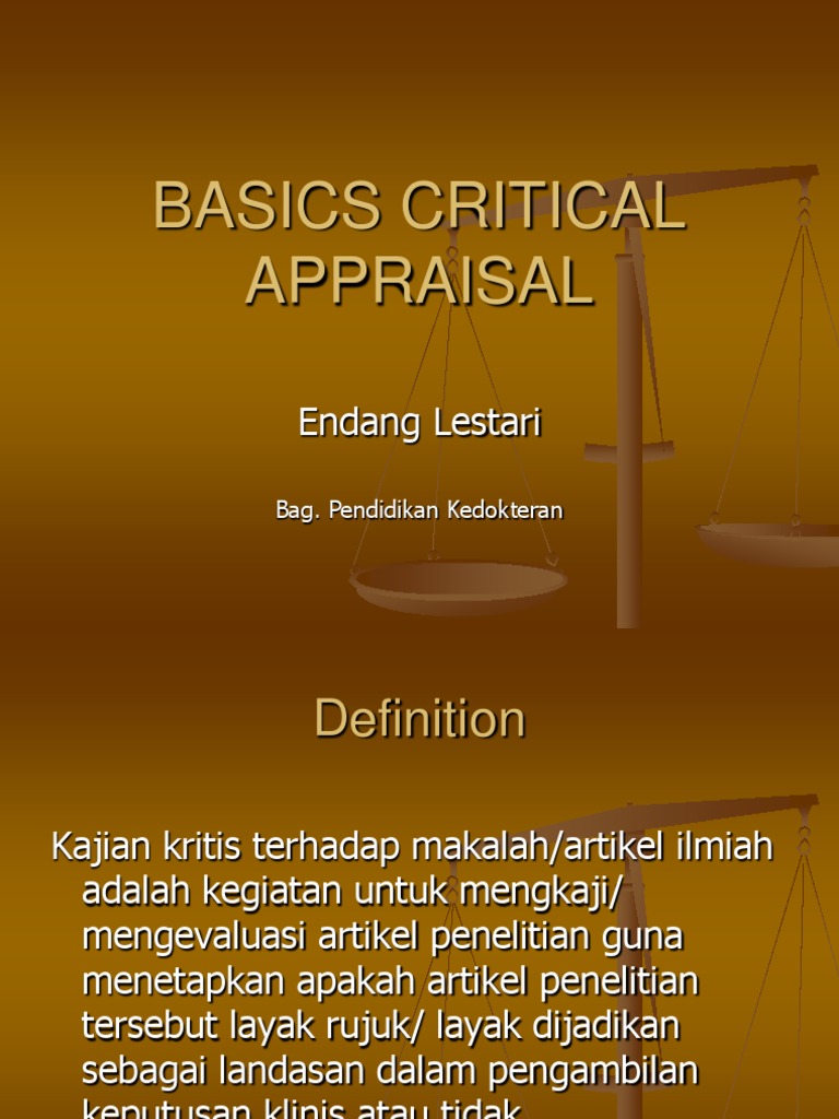 Critical Appraisal | PDF