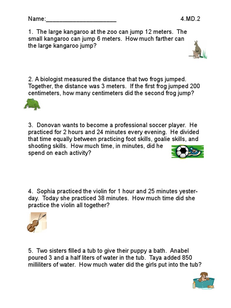 4 Grade Worksheet, Answer Key, and Lesson Plan | PDF | Pound (Mass) | Ounce