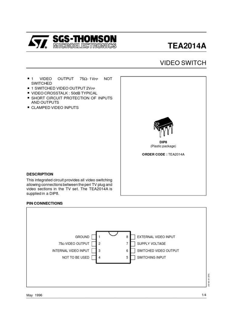 Tea2014 - Video Switch | PDF | Resistor | Electrical Impedance