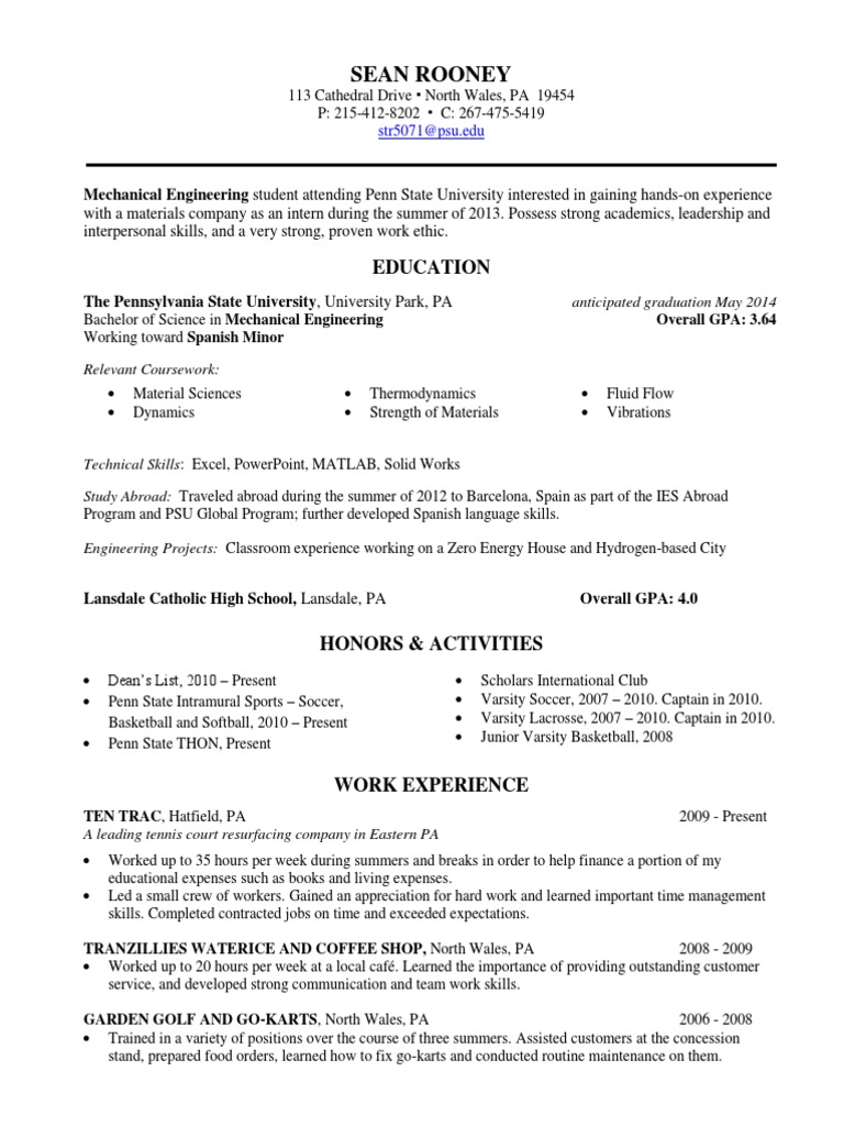 Sean Rooney Resume | PDF