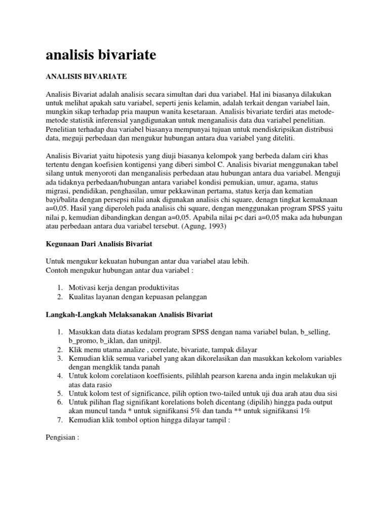 Analisis Bivariat | PDF