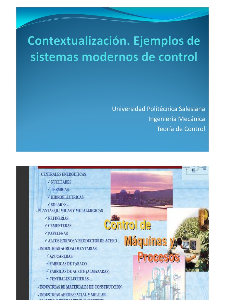 1.4 Ejemplos de Sistemas Modernos de Control | PDF