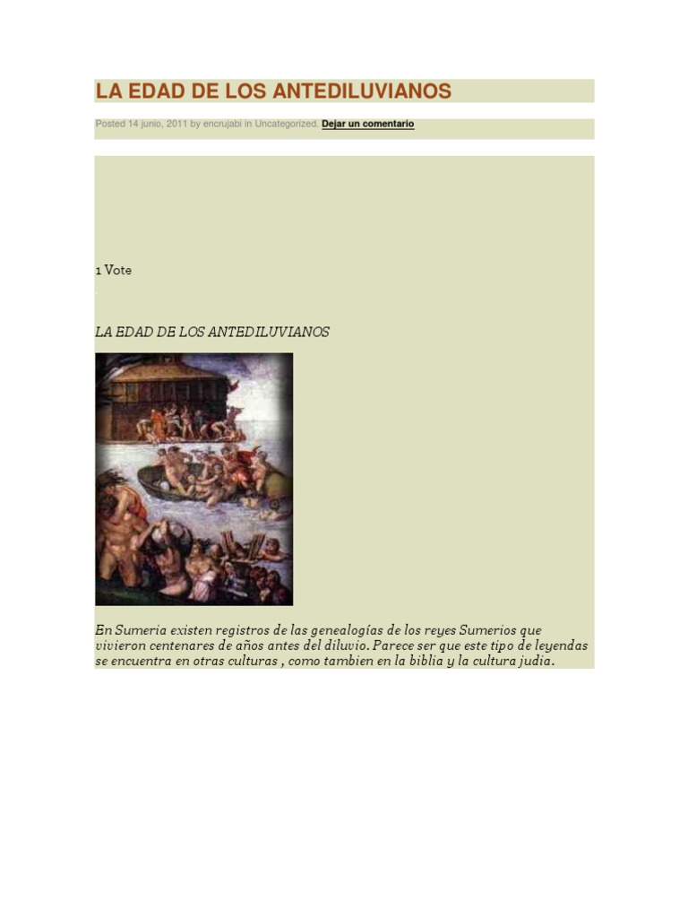 La Edad de Los Antediluvianos | PDF