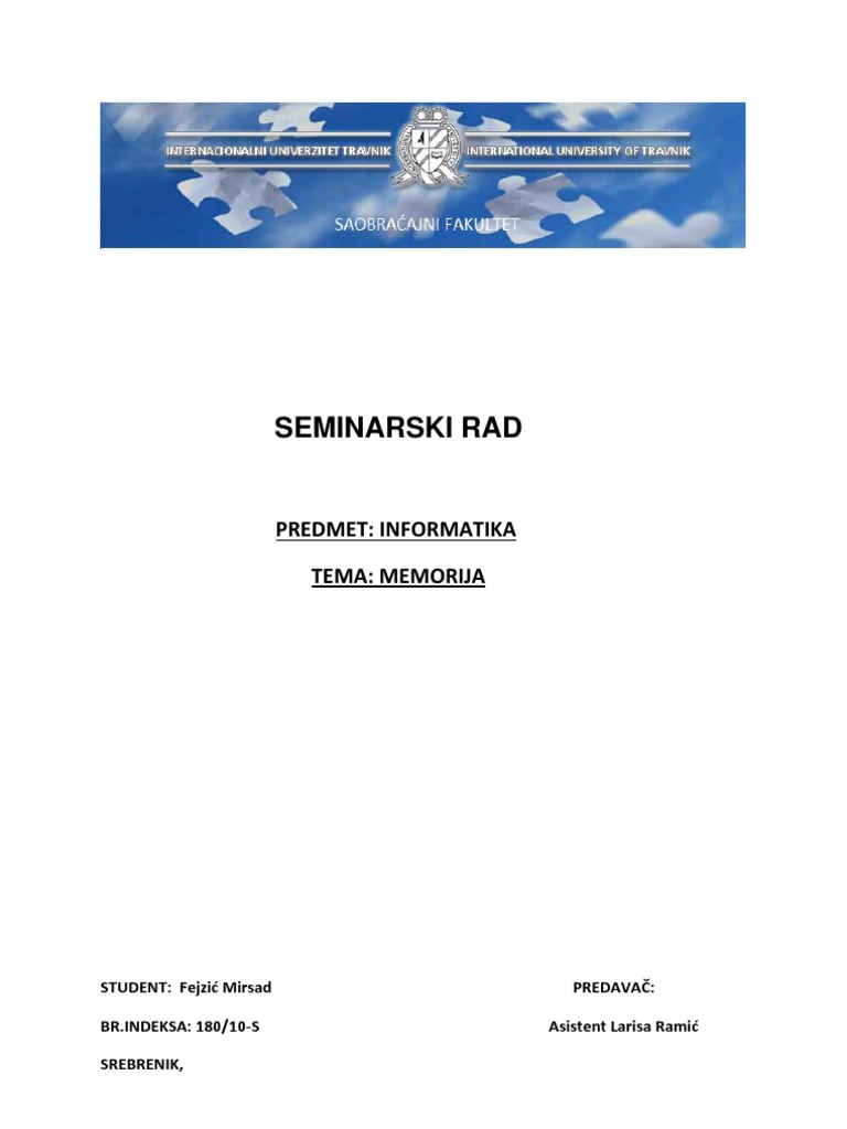 Seminarski Rad Memorija | PDF