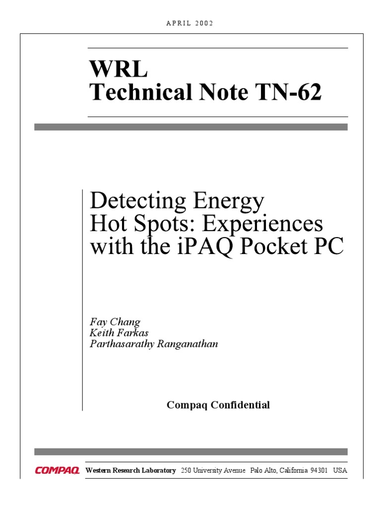 Fay Chang Keith Farkas Parthasarathy Ranganathan: Compaq Confidential ...