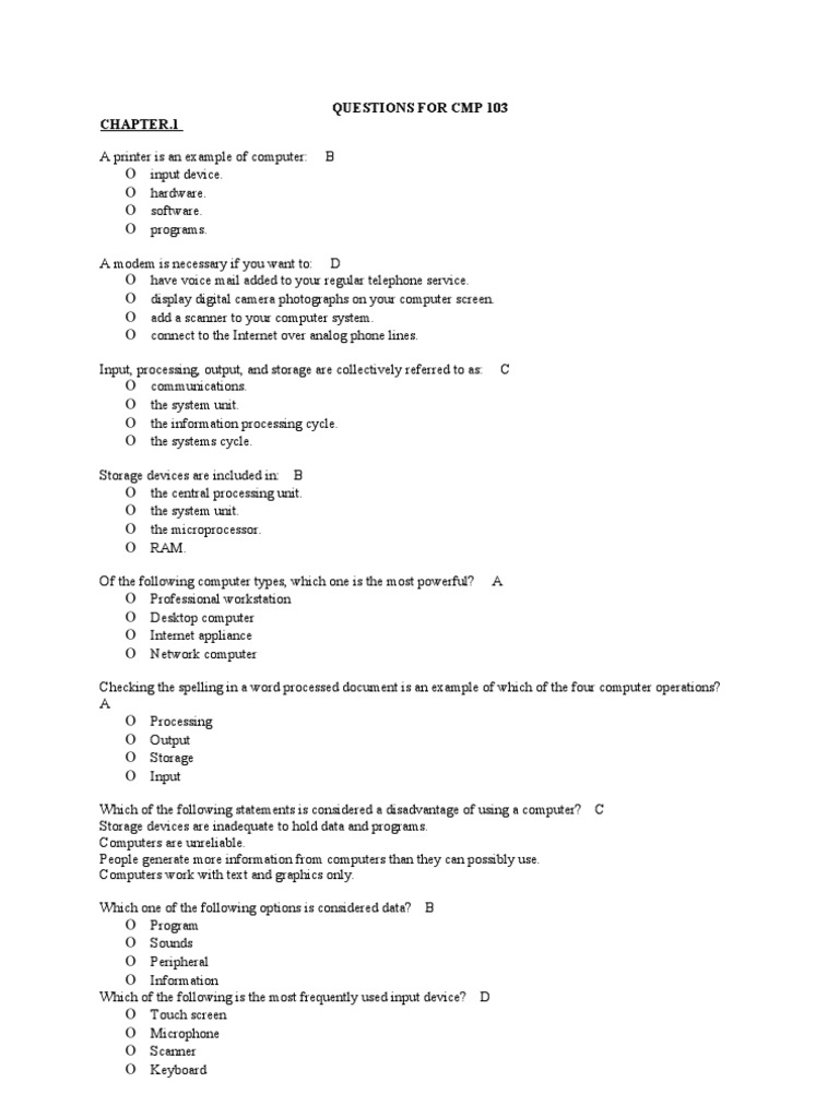 24091622 Computer Exam Questions | Disk Storage | Computer Network