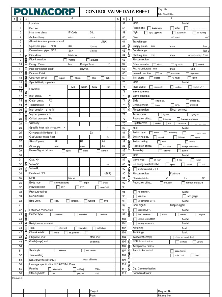 Data Sheet Control Valve | Valve | Gas Technologies
