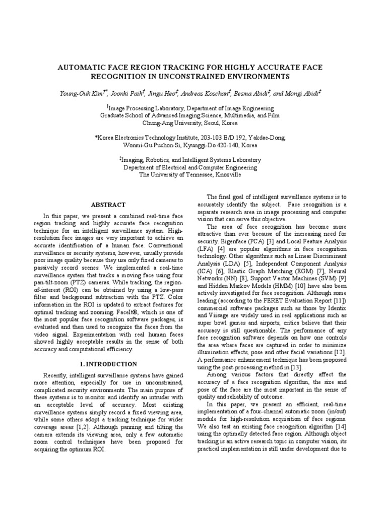 Face Recognition | PDF | Image Segmentation | Imaging