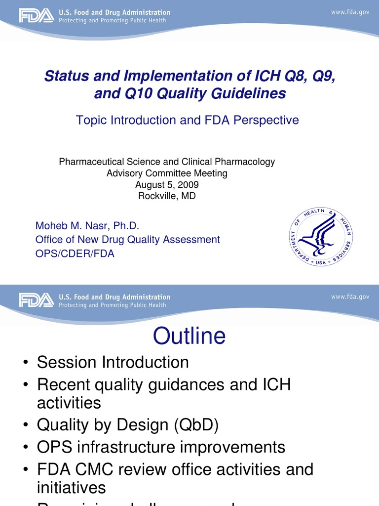 Implementation Status of ICH Q8, Q9, and Q10 Quality Guidelines | PDF ...
