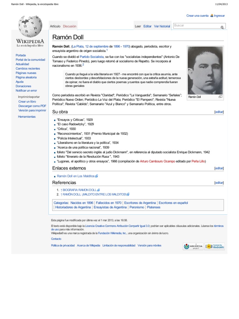 Ramón Doll - Wikipedia, La Enciclopedia Libre | PDF