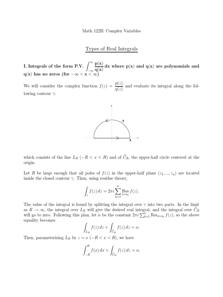 Real Integrals | PDF | Integral | Trigonometric Functions