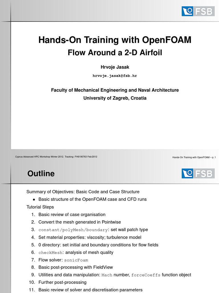 Hands-On Training With OpenFOAM - Flow Around A 2-D Airfoil | PDF | Computational Fluid Dynamics ...