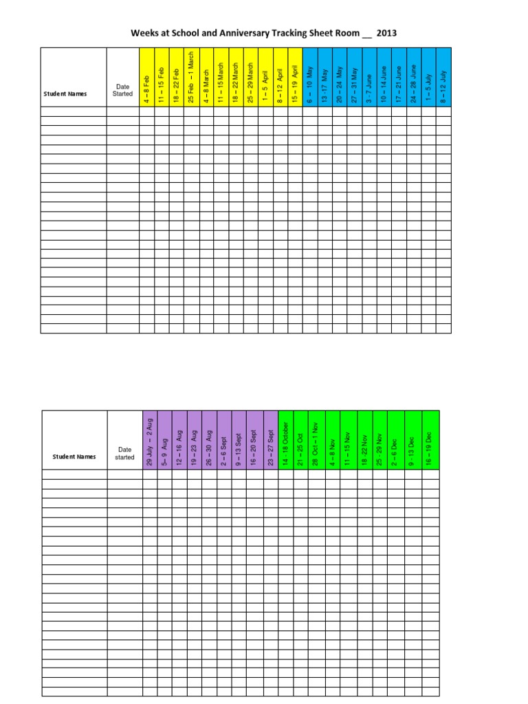 School Weeks and Anniversary Tracker | PDF | Travel