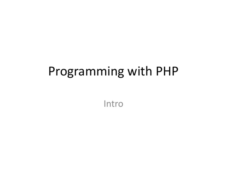 PHP Programming Guide | PDF