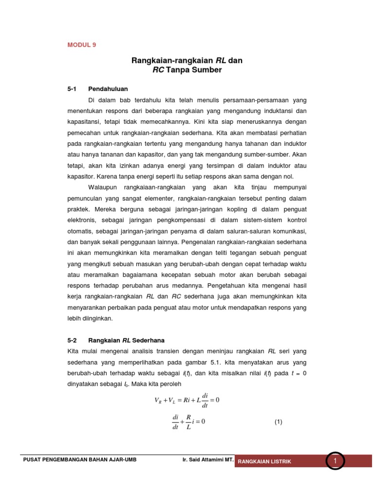Rangkaian RL | PDF | Sains & Matematika