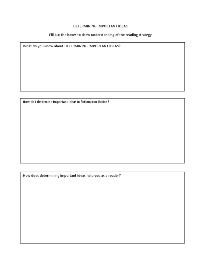 Determining Key Ideas Guide | PDF | Career & Growth | Self-Improvement