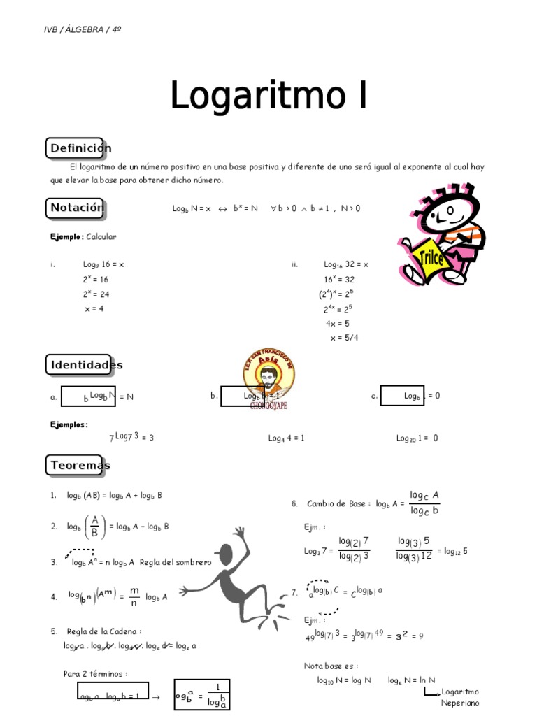 IV BIM - 4to. A o - ALG - Gu A 6 - Logaritmo I | PDF | Logaritmo | Matemática Elemental