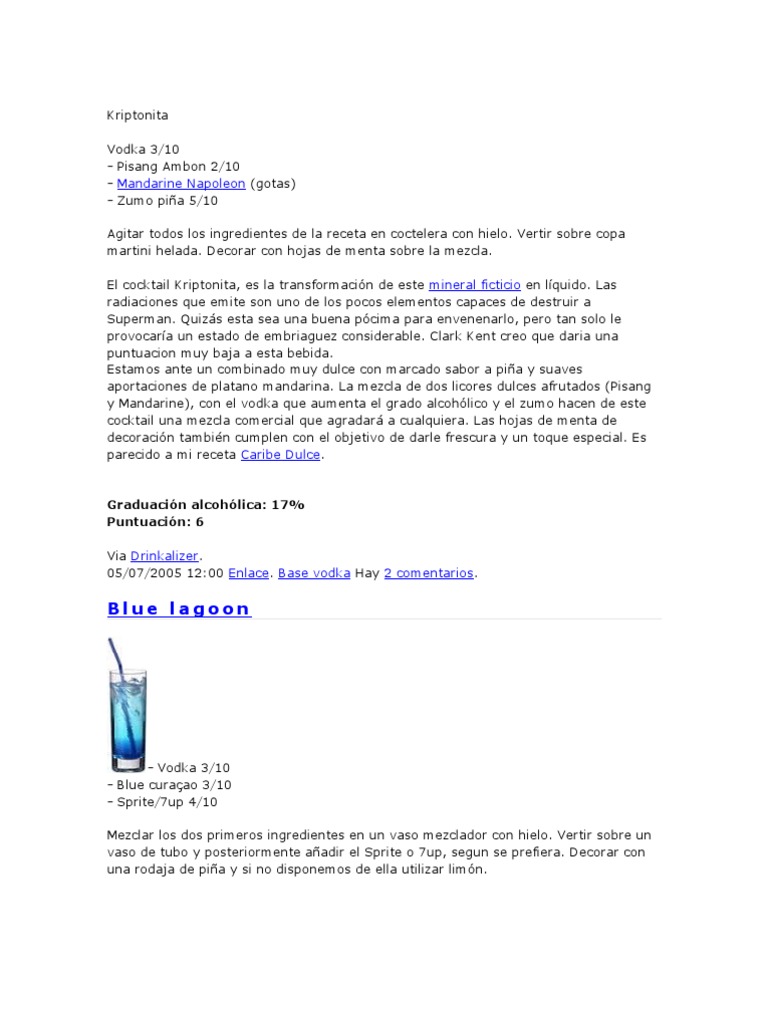 Kriptonita | PDF | Vodka | Bebidas alcohólicas