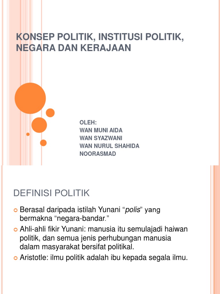 Konsep Politik, Institusi Politik, Negara Dan | PDF