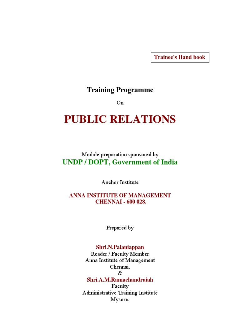 Public Relations Training Guide | PDF | Social Science