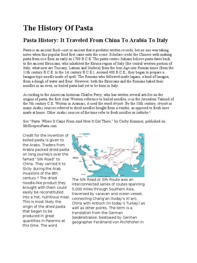 The History of Pasta | Spaghetti | Pasta