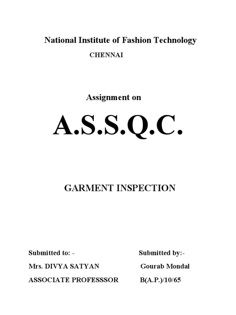 Garment Inspection Report | PDF