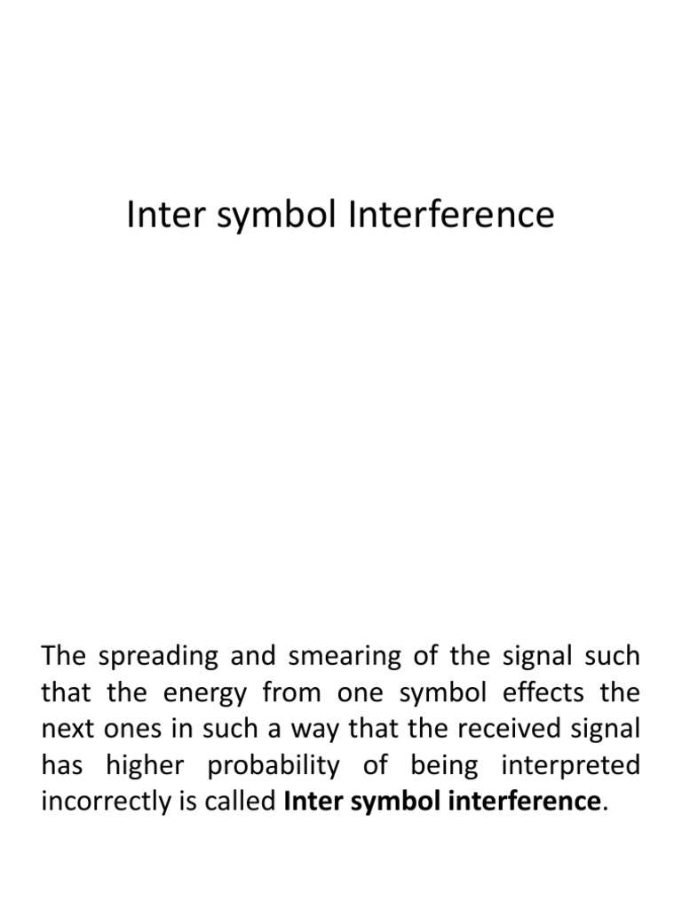 Inter Symbol Interference | PDF | Bandwidth (Signal Processing ...