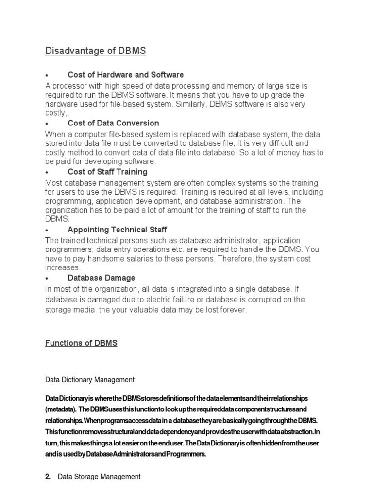 The Costs and Benefits of Implementing a Database Management System ...