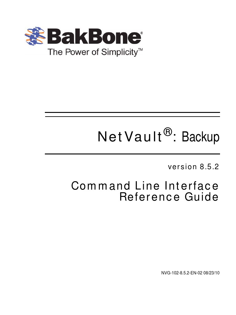 NetVault Backup CLI Reference Guide English | PDF | Command Line Interface | Backup