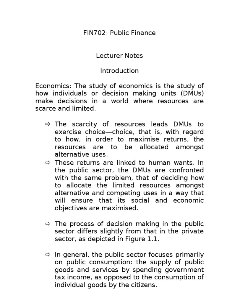 Public Finance Lecture Notes | Fiscal Policy | Keynesian Economics
