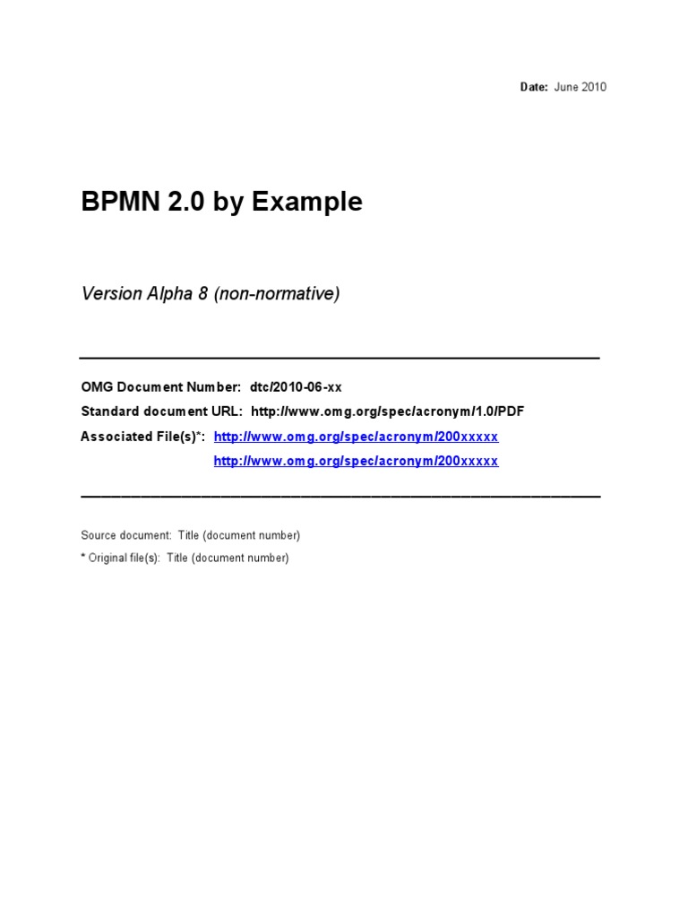 BPMN 2.0 by Example Form OMG | PDF | Object Management Group | Copyright