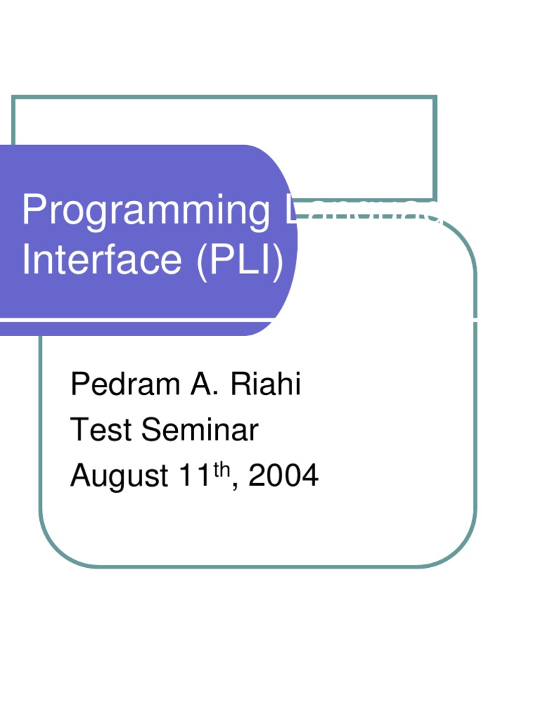 ProgrammingLanguageInterface (PLI) | PDF | Hardware Description ...