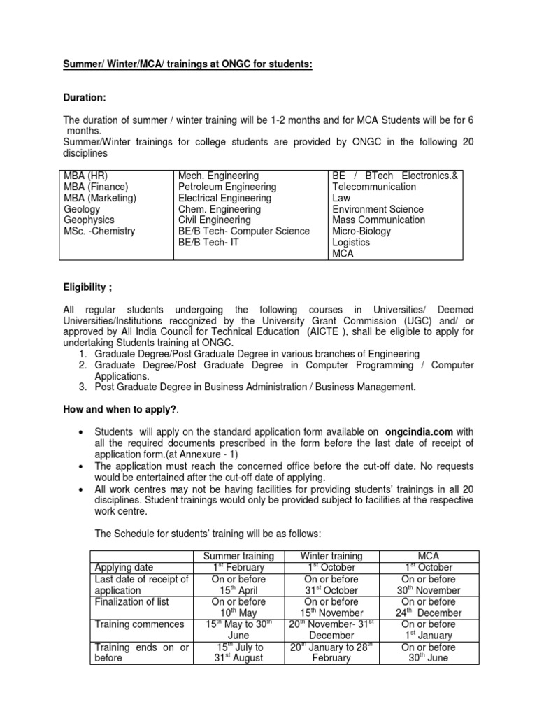 ONGC Internships PDF | PDF