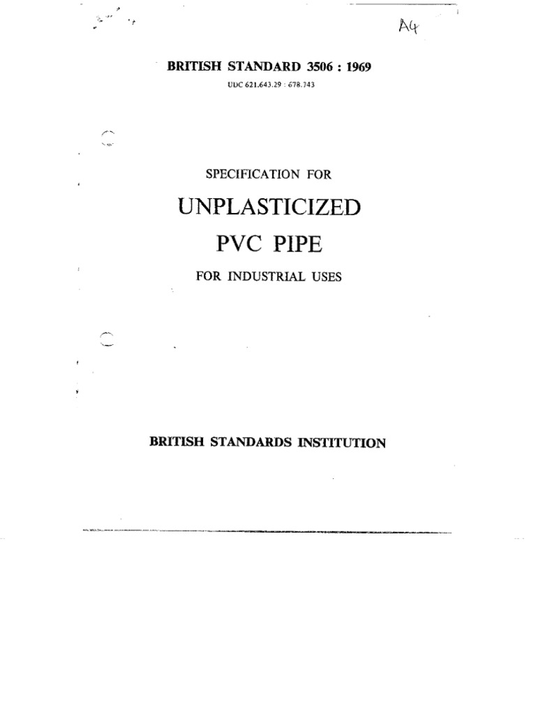 BS-3506 Unplasticized PVC Pipe | PDF