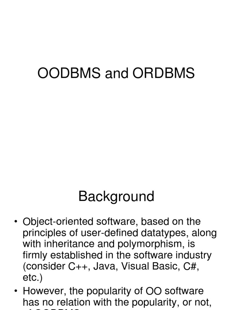 Oodbms Pdf Object Oriented Programming Inheritance Object Oriented Programming 