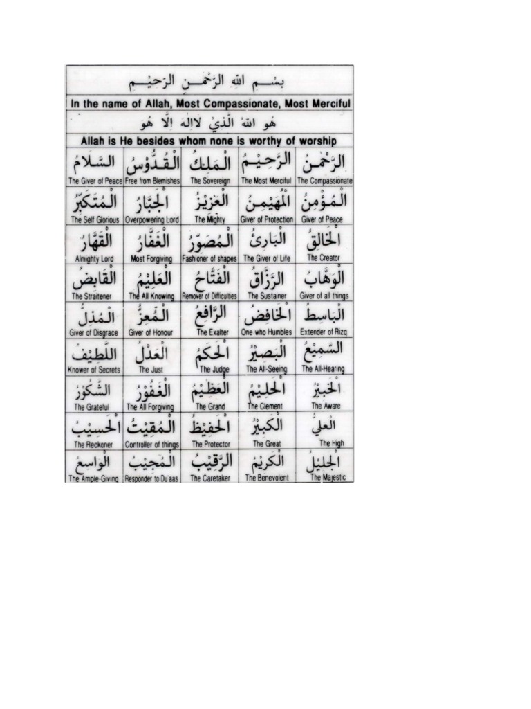 99 Names of Allah | PDF