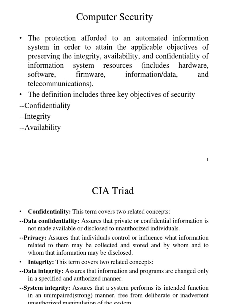 Chapter 1 Computer Security Pdf Threat Computer Computer Security 8871