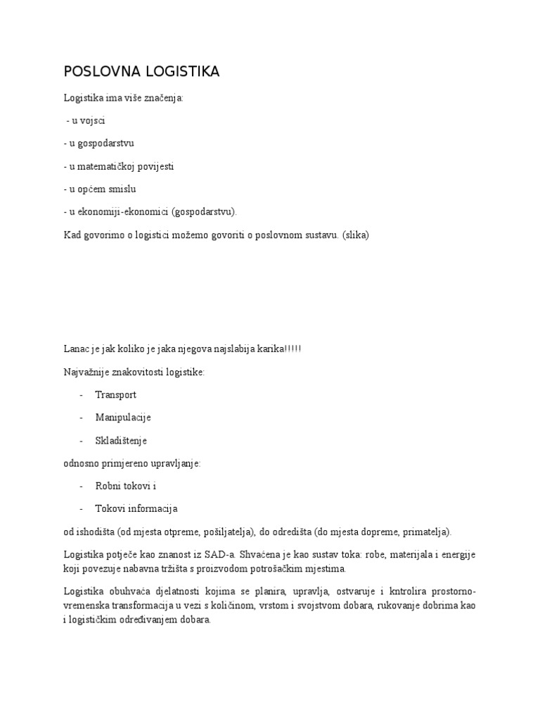 Logistika U Kopnenom Prometu | PDF