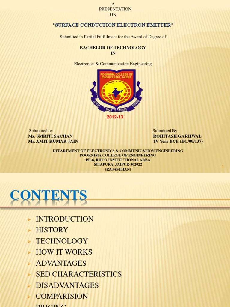 On "SURFACE CONDUCTION ELECTRON EMITTER" | PDF | Liquid Crystal Display ...