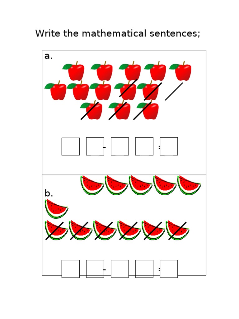 Write The Mathematical Sentences | PDF