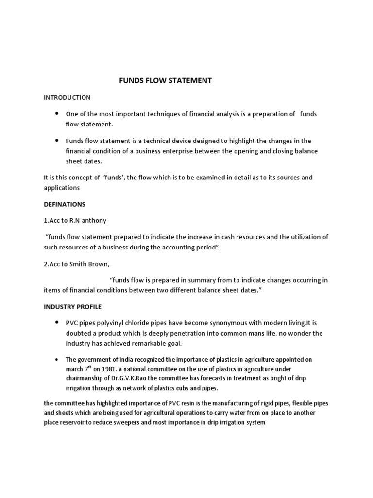 Funds Flow Statement | PDF | Working Capital | Market Liquidity