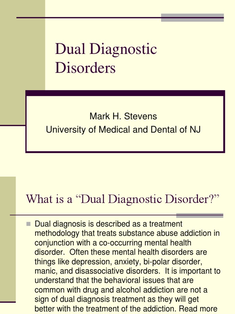 Dual Diagnostic Presentation.ppt | Dual Diagnosis | Recovery Approach