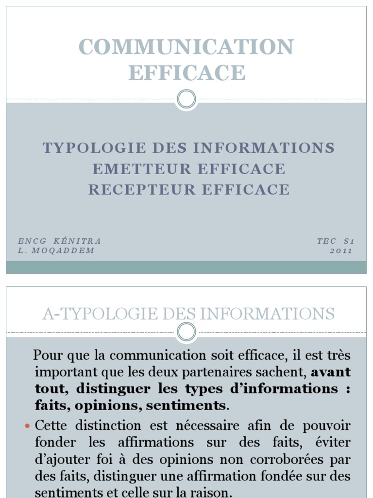 Communication Efficace | PDF | la communication | Sciences cognitives